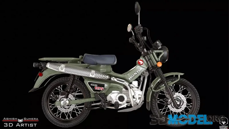 3D Model – Honda Hunter Cub low-poly (PBR)