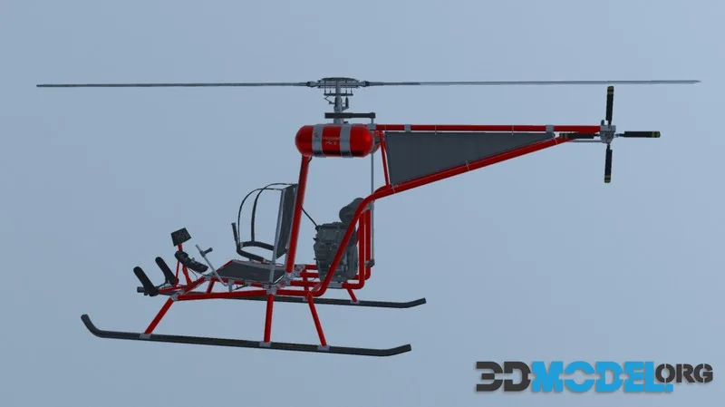 3D Model – Ultralight Helicopter Mosquito Mk III low-poly (PBR)