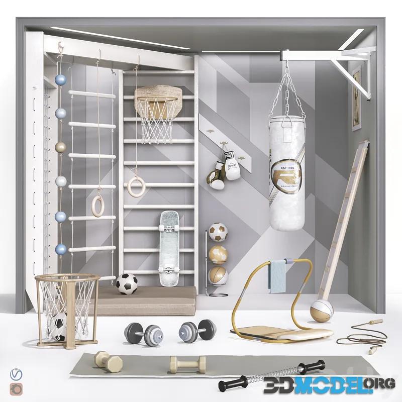3D Model – Sports furniture and equipment set 2